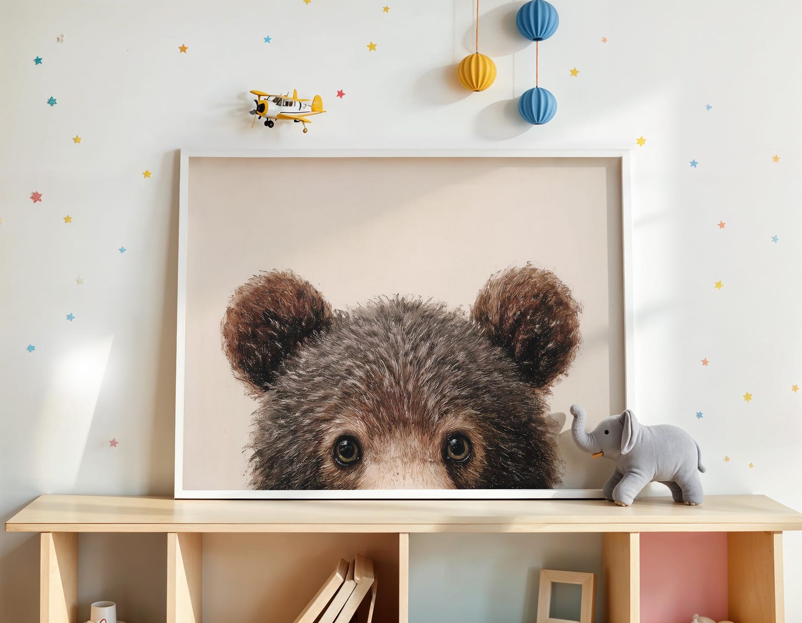 Peeking Bear Cub Print: Woodland Nursery Wall Art (digital Download) - Etsy