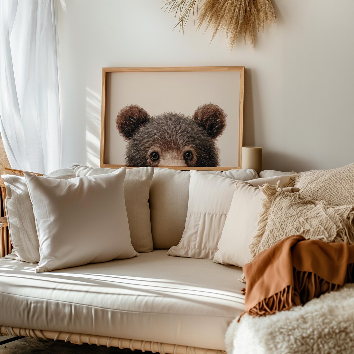 Peeking Bear Cub Print: Woodland Nursery Wall Art (digital Download) - Etsy