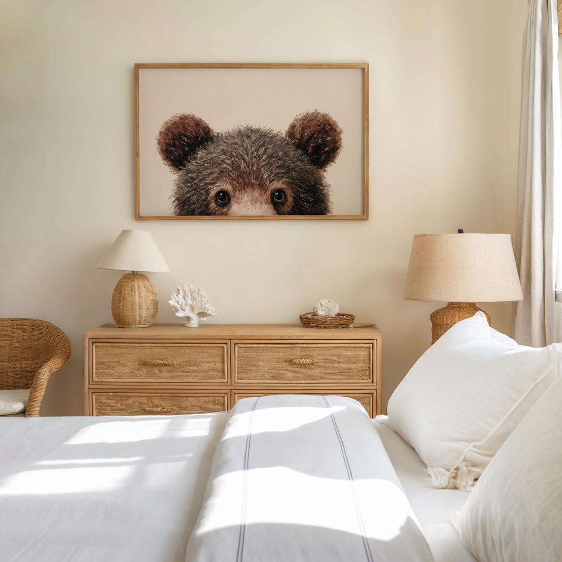 Peeking Bear Cub Print: Woodland Nursery Wall Art (digital Download) - Etsy