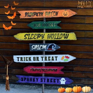 Halloween Directional Sign Individual Sign, Outdoor Halloween, Spooky ...