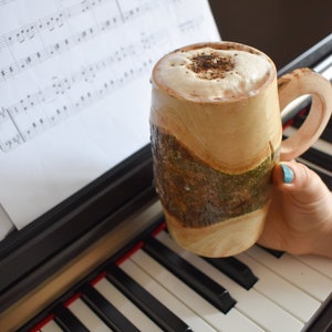 Natural Handmade Wooden Cup With Handle, Eco-friendly Wooden Coffee ...