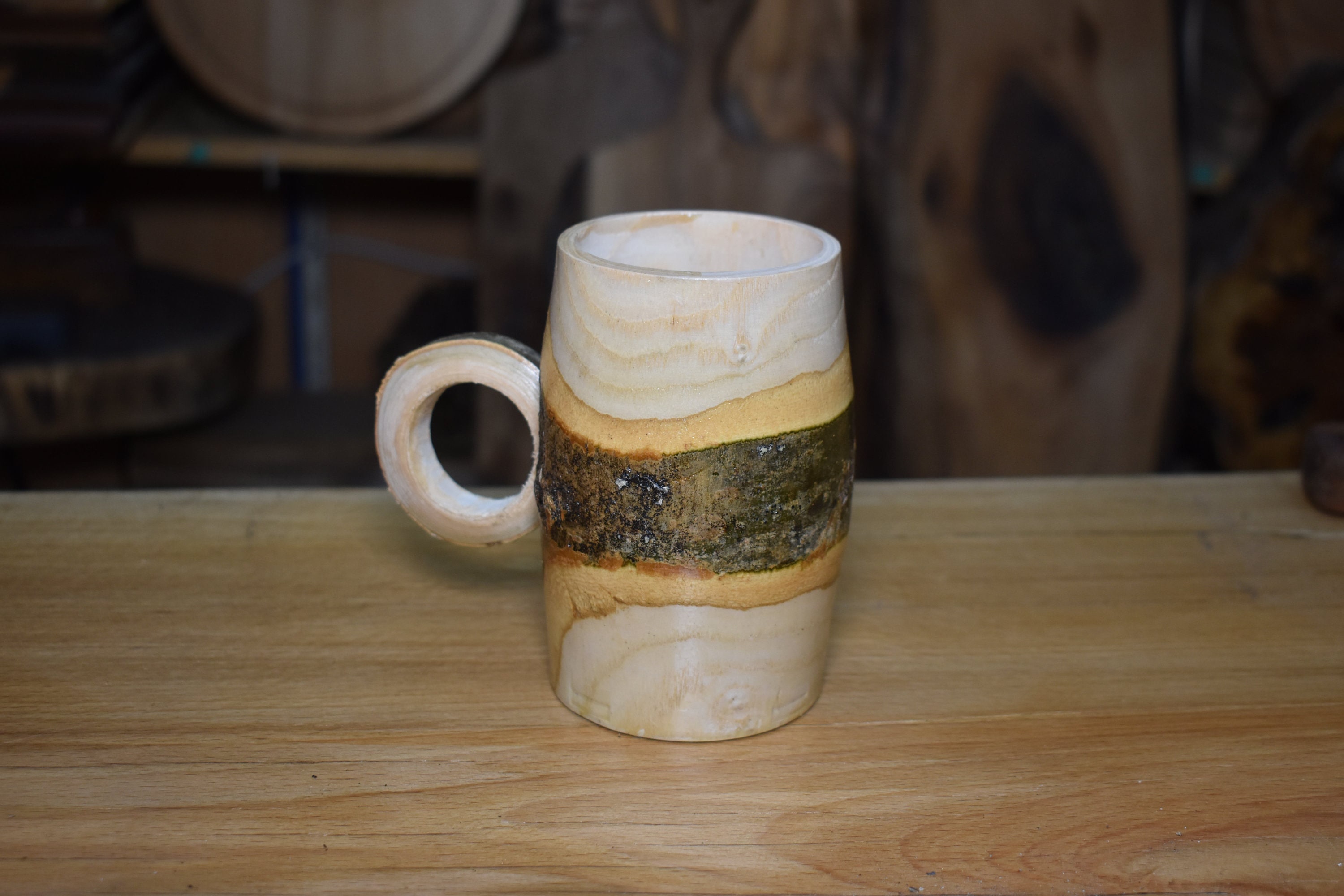 Natural Handmade Wooden Cup With Handle Eco-friendly Wooden - Etsy