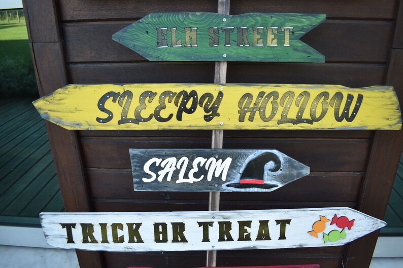 Halloween Directional Sign Individual Sign, Outdoor Halloween, Spooky ...