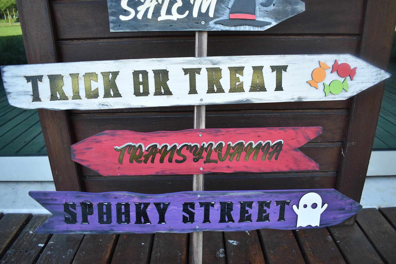 Halloween Directional Sign Individual Sign, Outdoor Halloween, Spooky ...