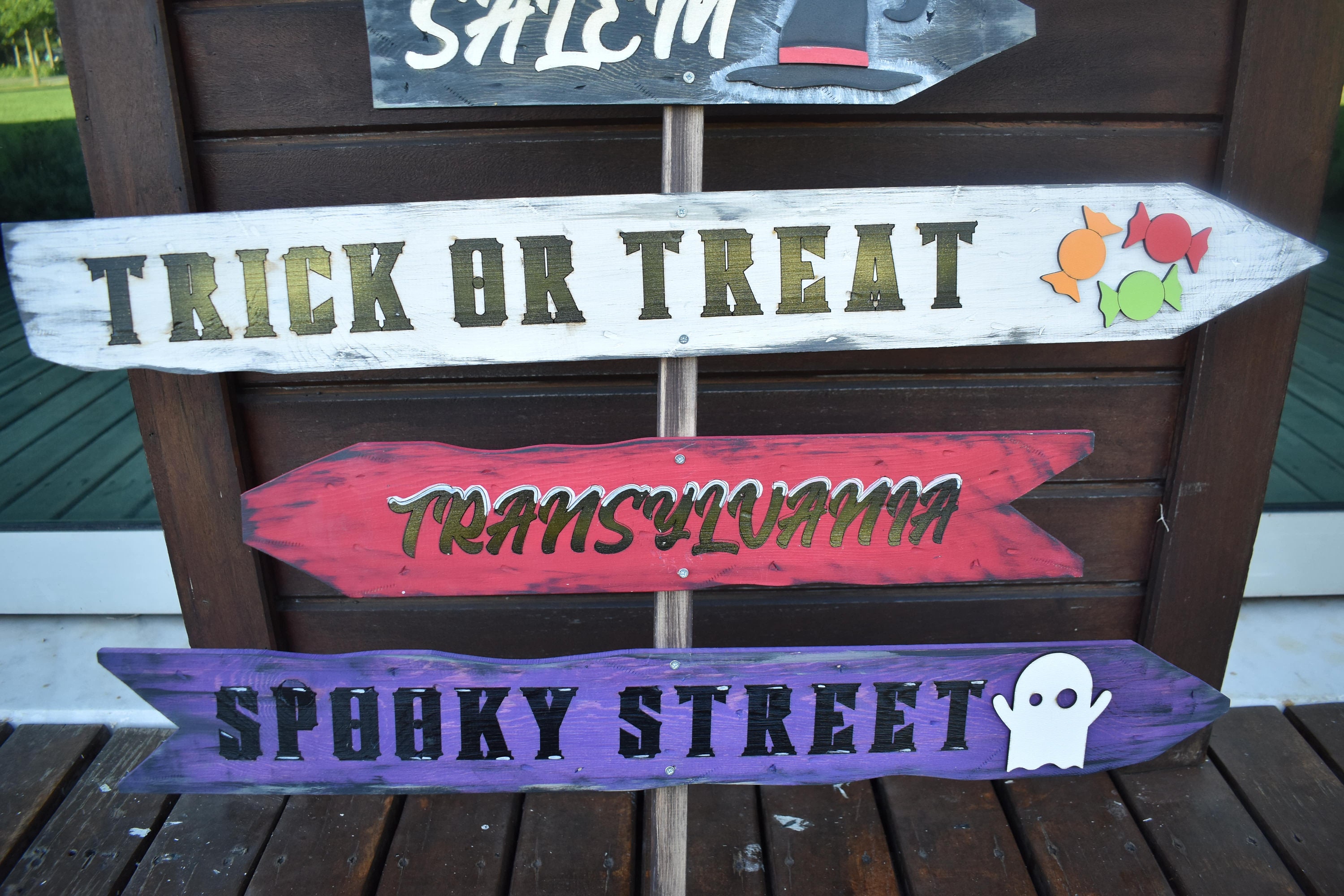 Halloween Directional Sign Individual Sign, Outdoor Halloween, Spooky ...