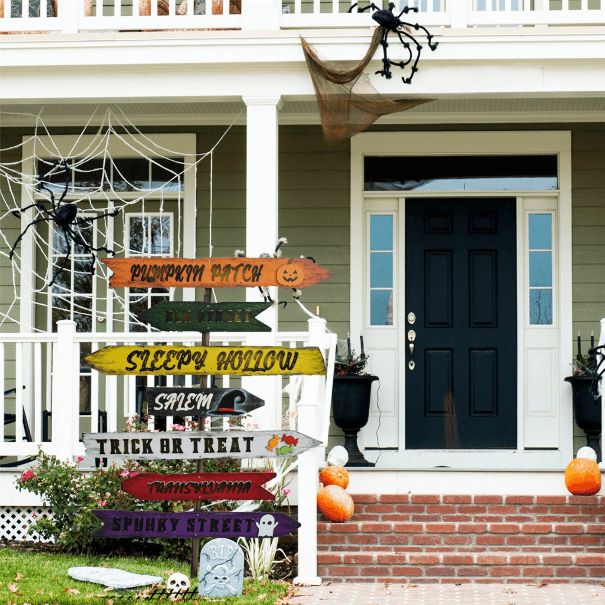 Halloween Directional Sign Individual Sign, Outdoor Halloween, Spooky ...