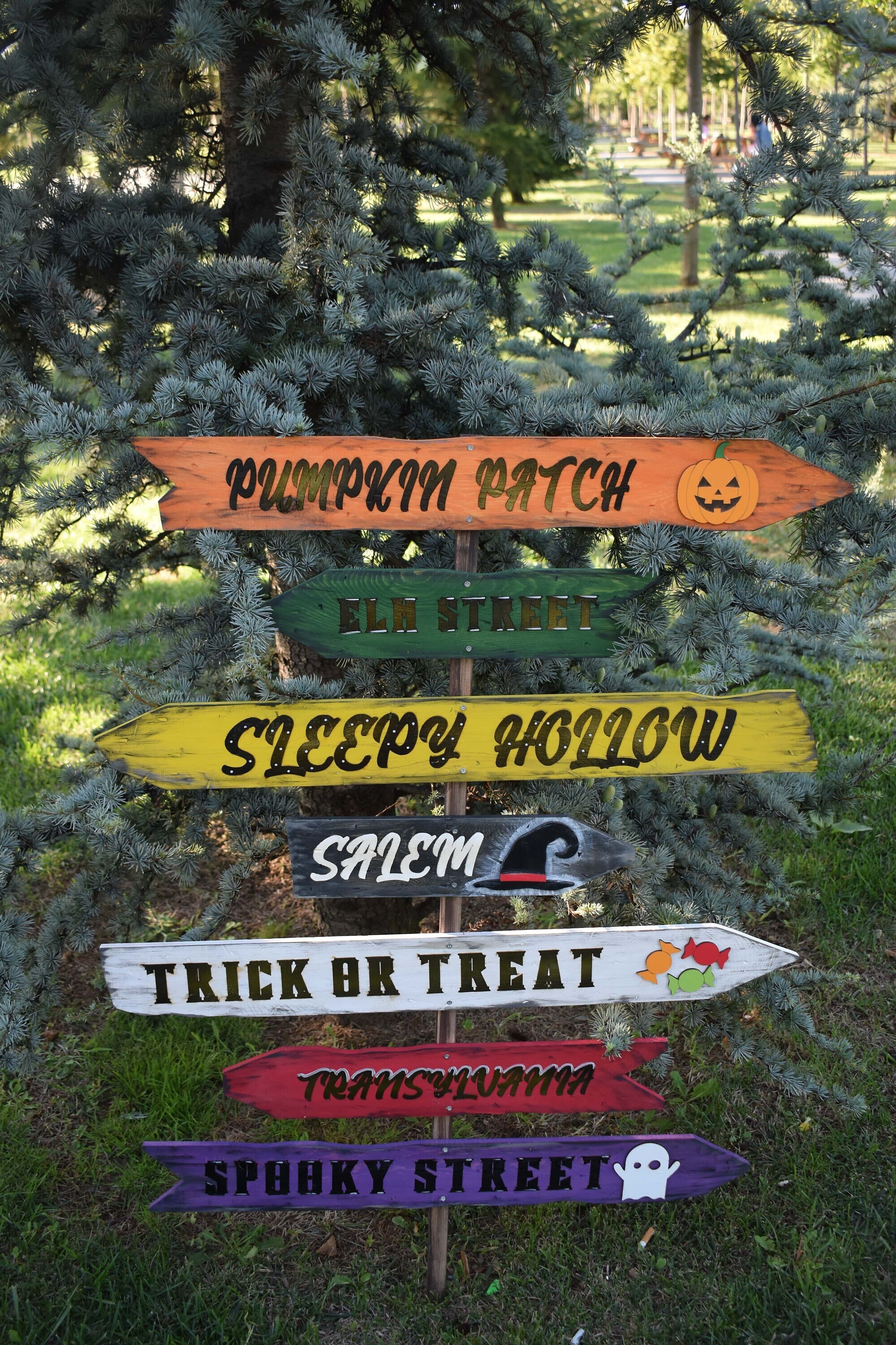 Halloween Directional Sign Individual Sign, Outdoor Halloween, Spooky ...