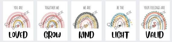 Boho Rainbow Classroom Decor Digital Download - Etsy