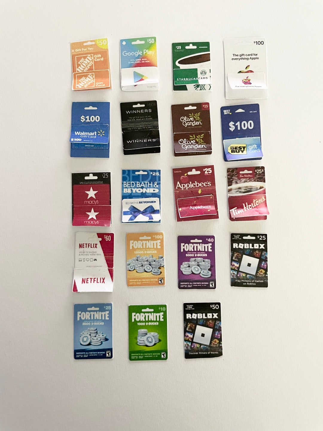 Miniature Gift Card Bundle - Etsy