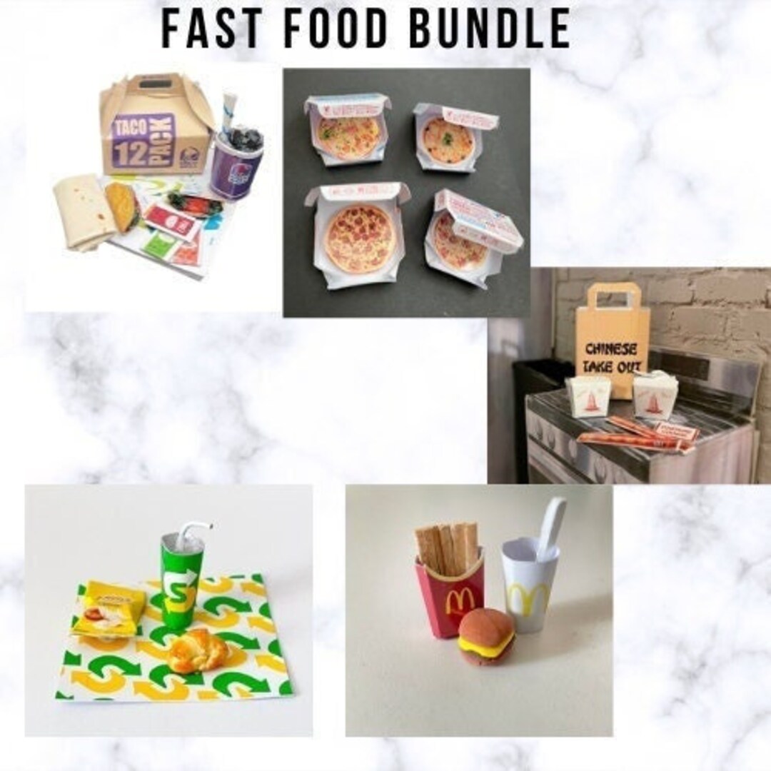 Miniature Fast Food Bundle - Etsy
