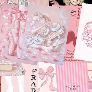 50 Piece Pink Vintage Coquette Digital Prints- Digital Download Wall ...
