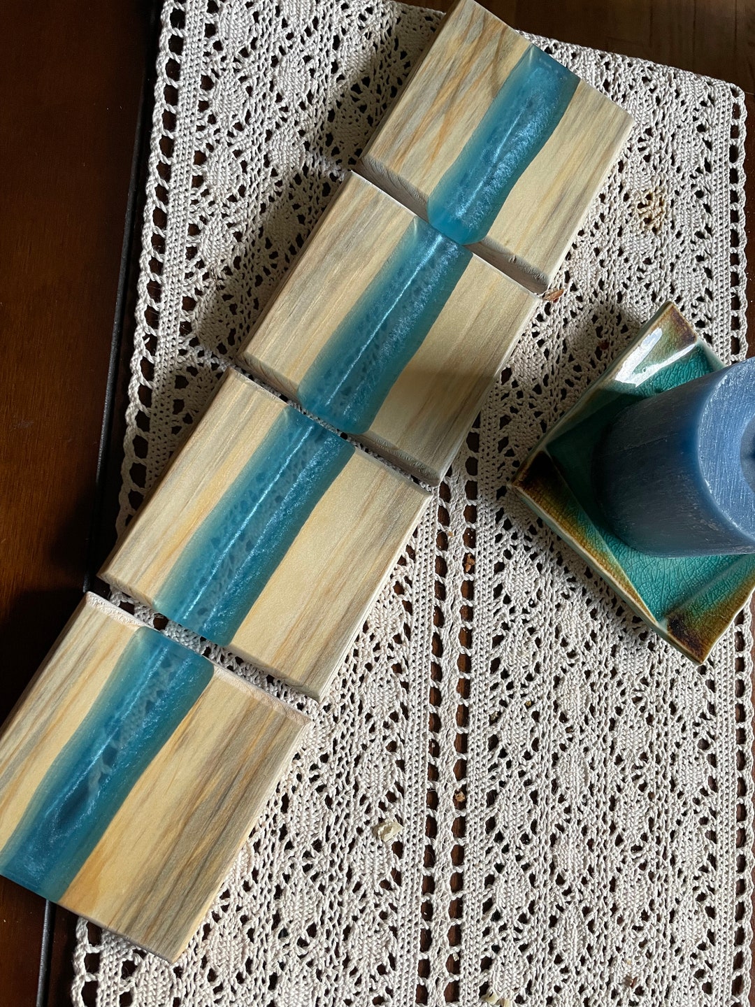 Wooden Epoxy River Coasters - Etsy