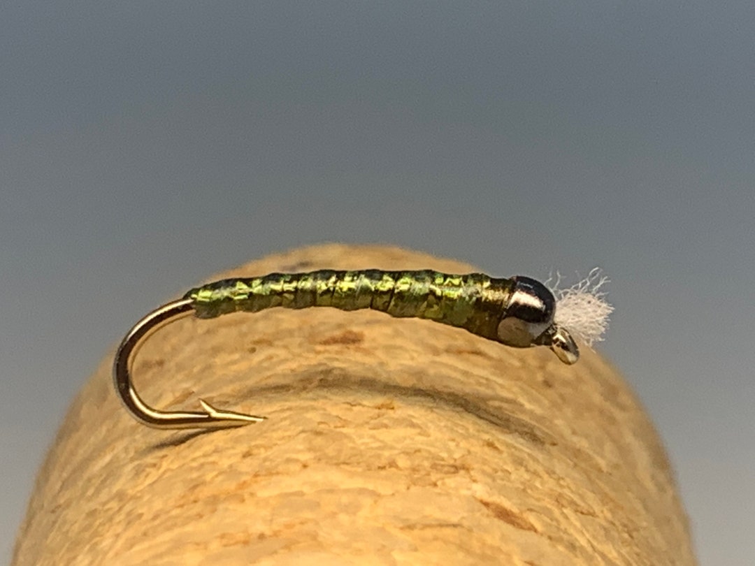 Set of 3 Olive Holographic Fishing Flies - Etsy