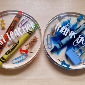 Teacher Thank You Gift, Handmade Resin Paperweight - Etsy