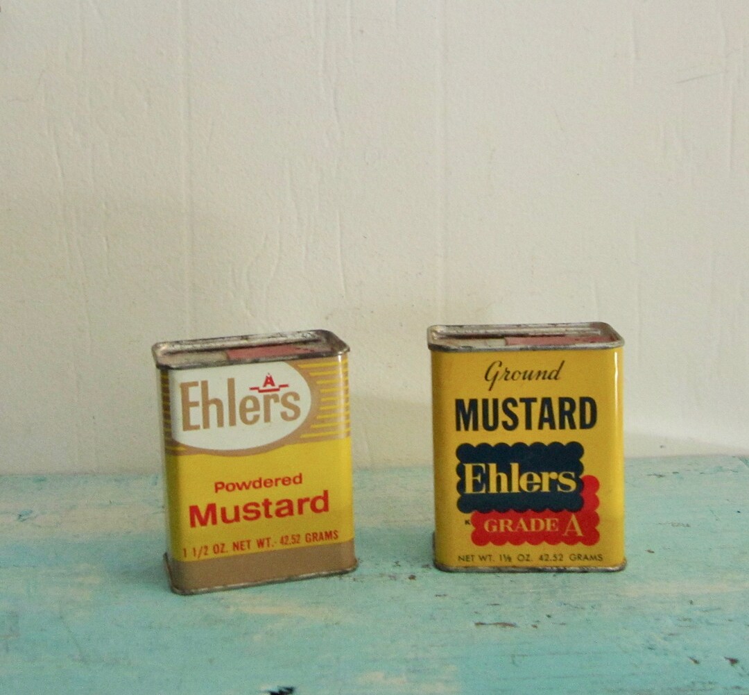 Vintage Mustard Tins Set TWO EHLERS Spice Tins Box Ehlers Ground ...