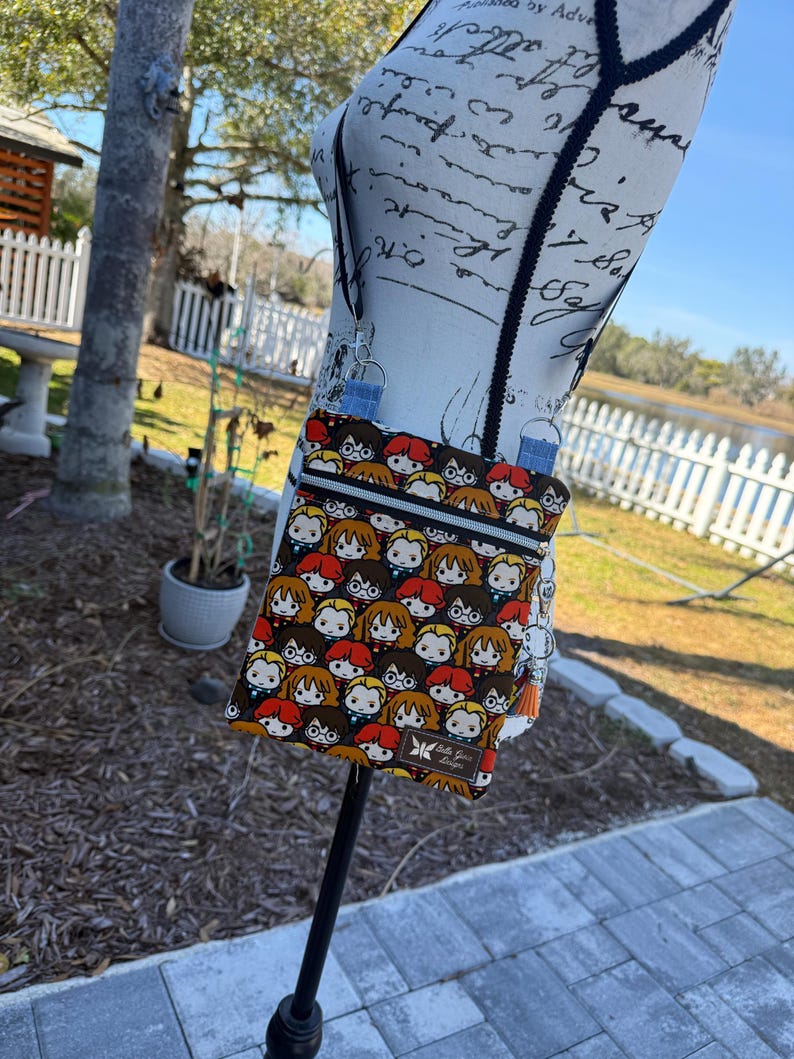 Harry Potter Inspired Chibi Characters Crossbody Bag | Upcycled Denim ...