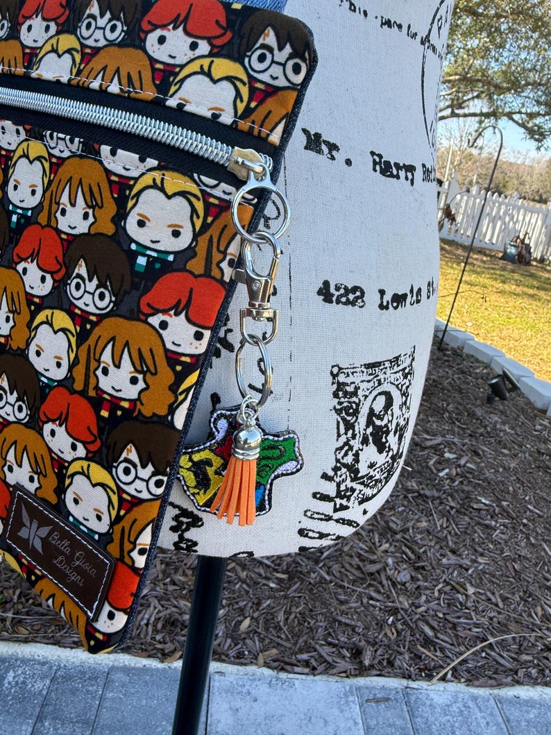 Harry Potter Inspired Chibi Characters Crossbody Bag | Upcycled Denim ...