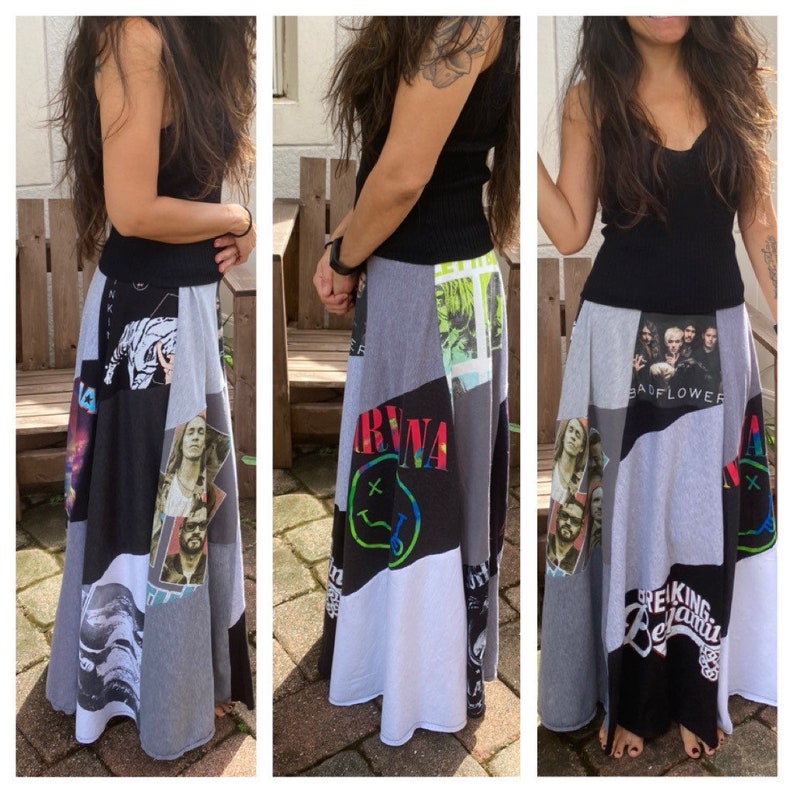Custom Maxi Skirt Made From YOUR T-shirts! Long Skirt Made From YOUR ...