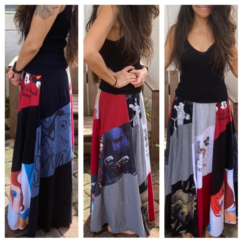 Custom Maxi Skirt Made From YOUR T-shirts! Long Skirt Made From YOUR ...