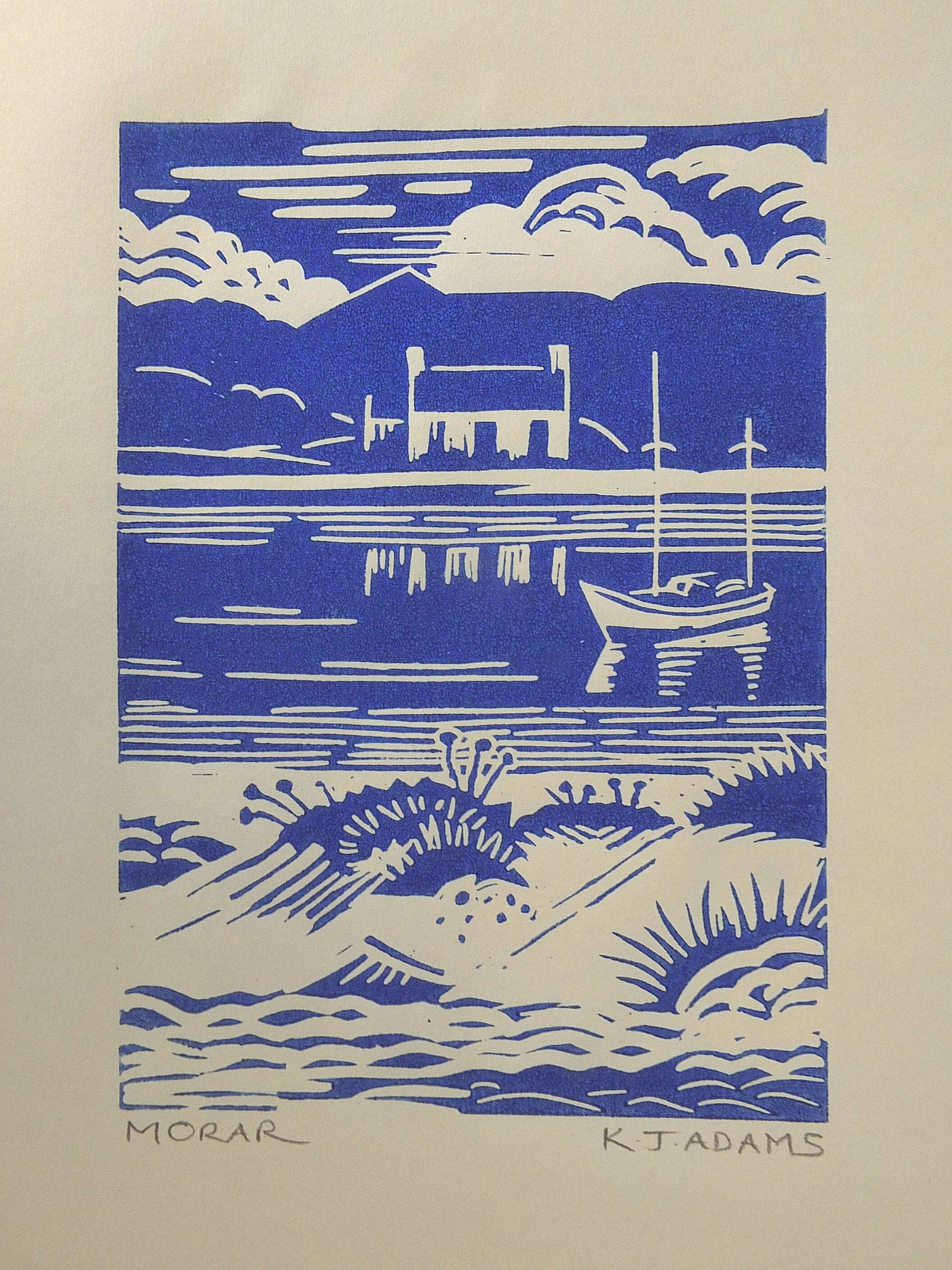 Scottish Art Linocut Print Sands of Morar Mounted 10 x 8 | Etsy