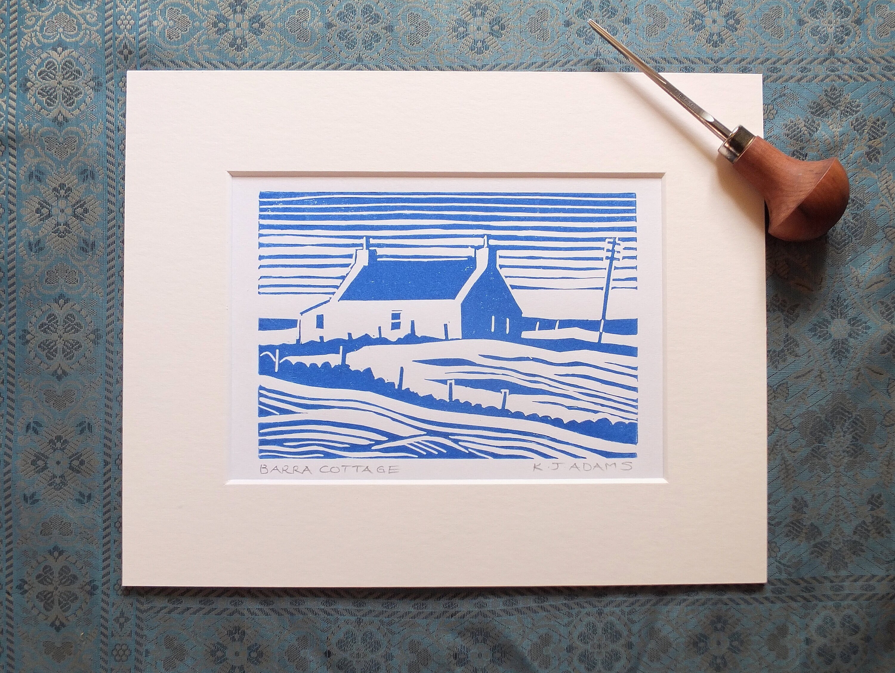 Hebridean Cottage Linocut Barra Mounted Print 10 X 8 Unmounted A5 - Etsy