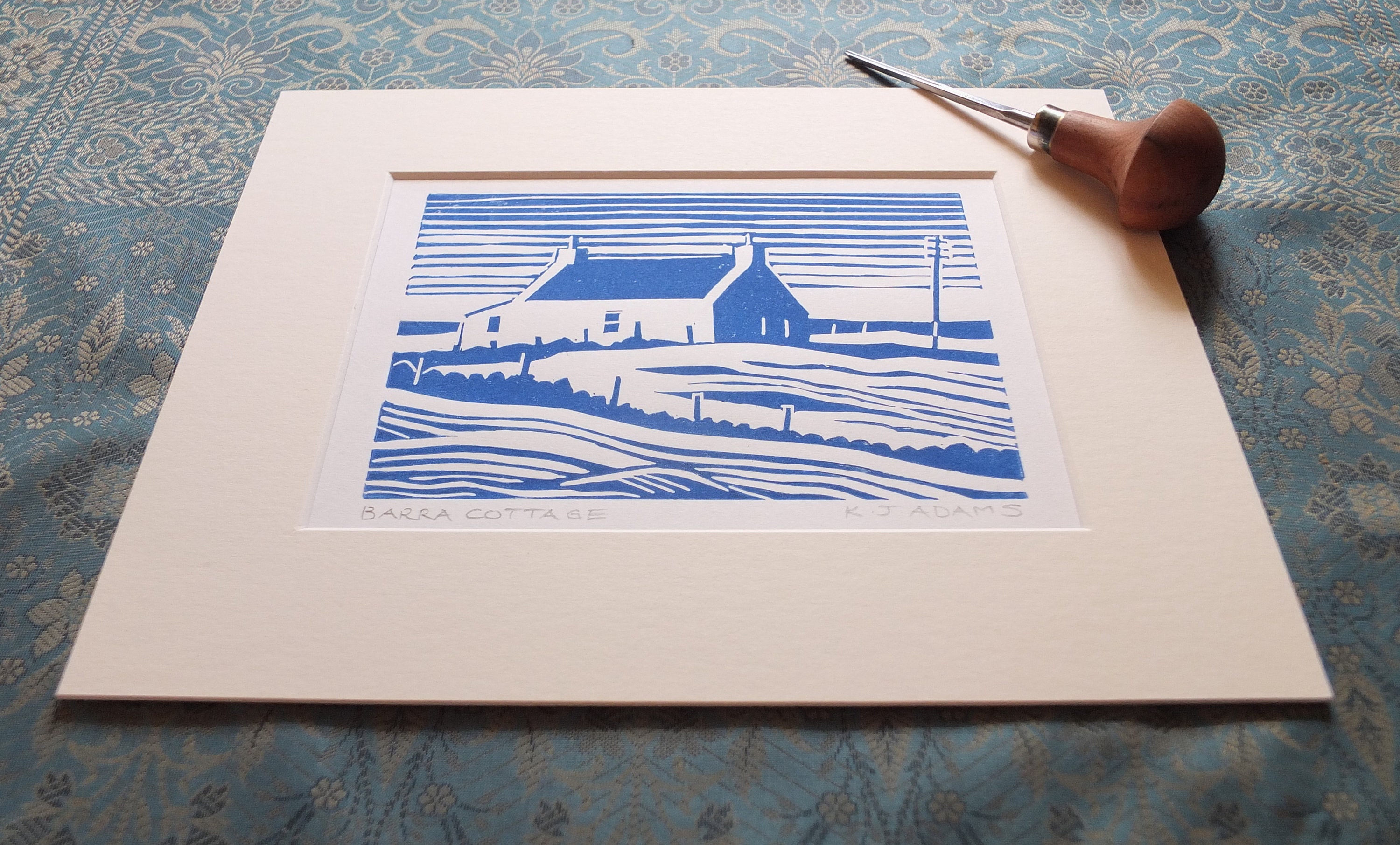 Hebridean Cottage Linocut Barra Mounted Print 10 X 8 Unmounted A5 - Etsy