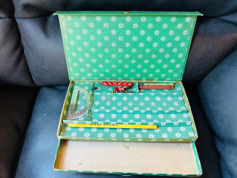 Vintage Pencil Box - Etsy