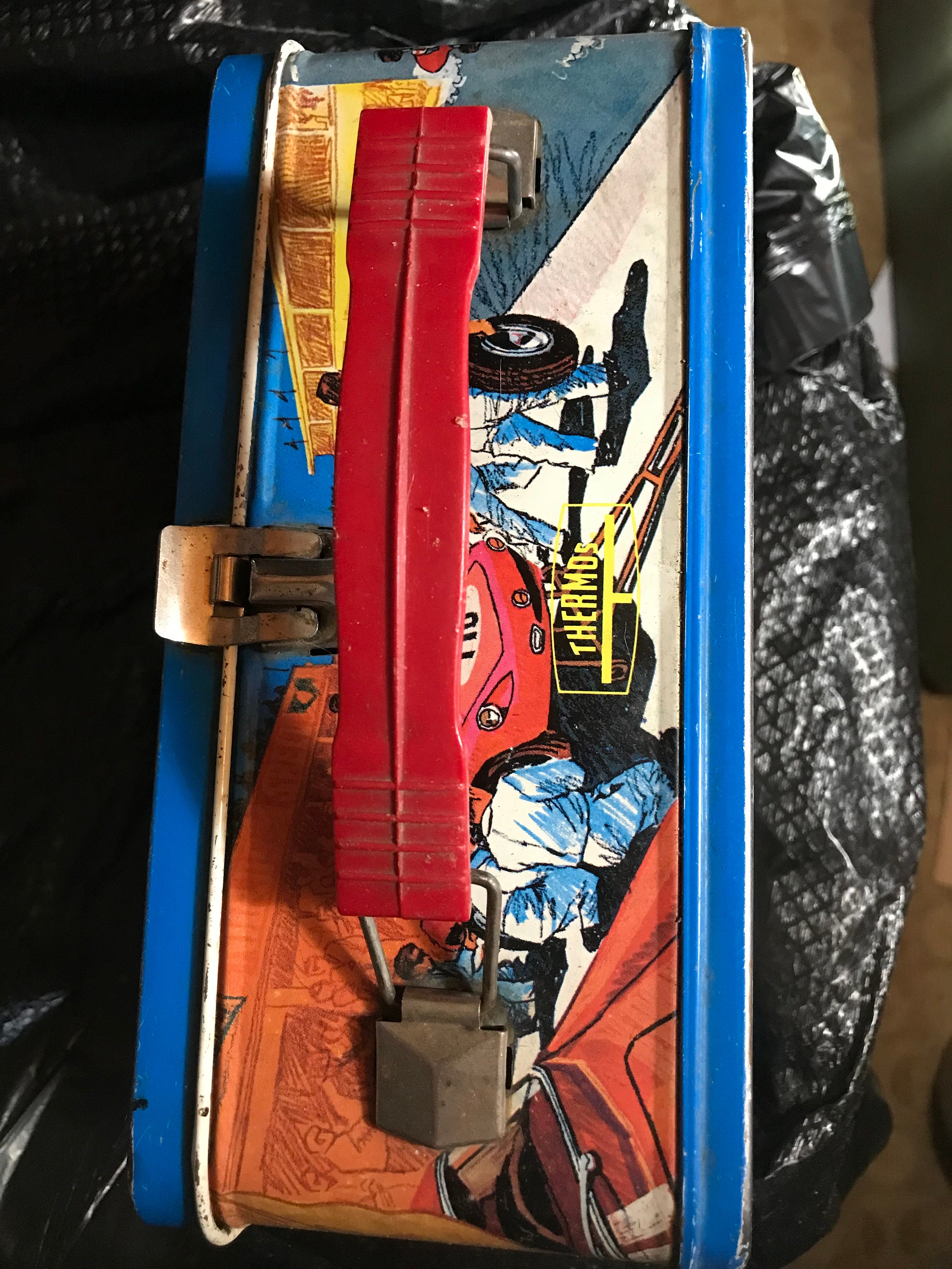 Vintage Auto Race Lunch Box - Etsy