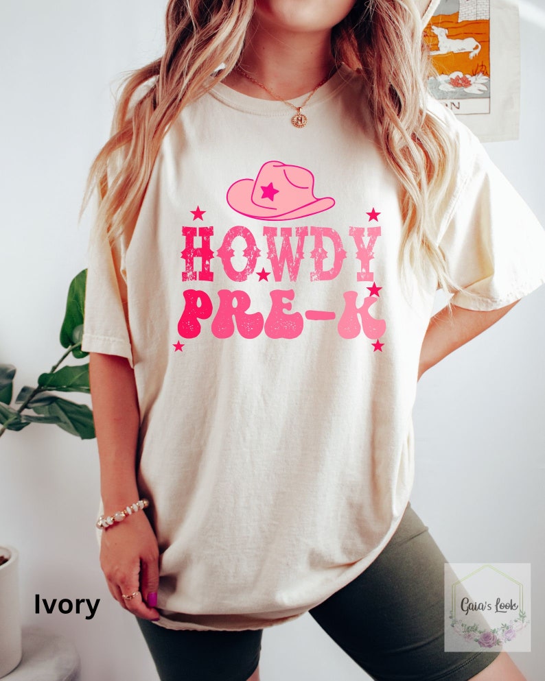 Howdy Pre-k Comfort Colors® Shirt, Senior Teacher Tee, Matching Back to ...