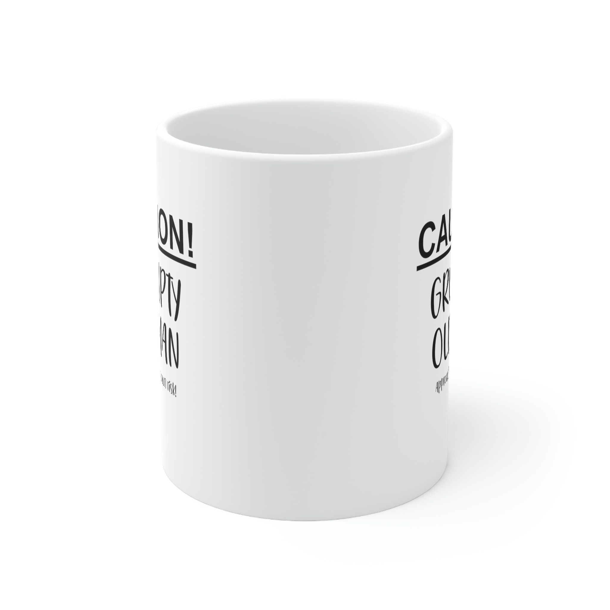 Funny Mug, Caution Grumpy Old Man Approach at Own Risk Mug | Novelty ...