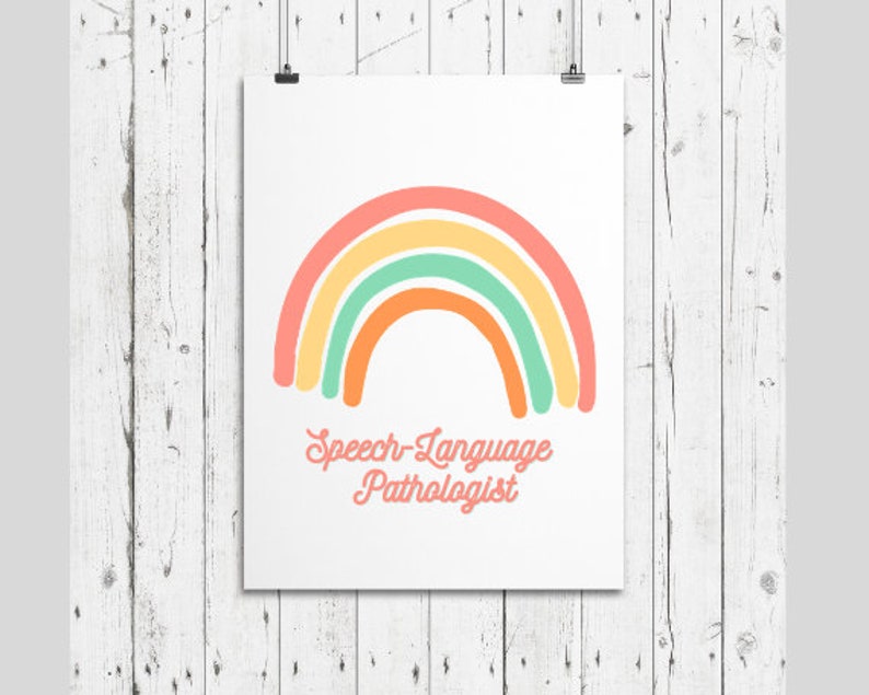 SLP Rainbow Poster Speech Language Pathologist Rainbow - Etsy