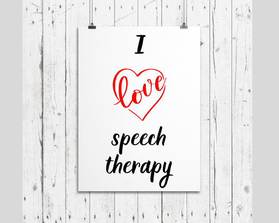 I Love Speech Therapy poster I heart speech poster SLP wall | Etsy