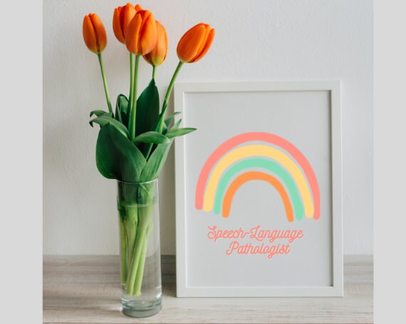 SLP Rainbow Poster Speech Language Pathologist Rainbow | Etsy