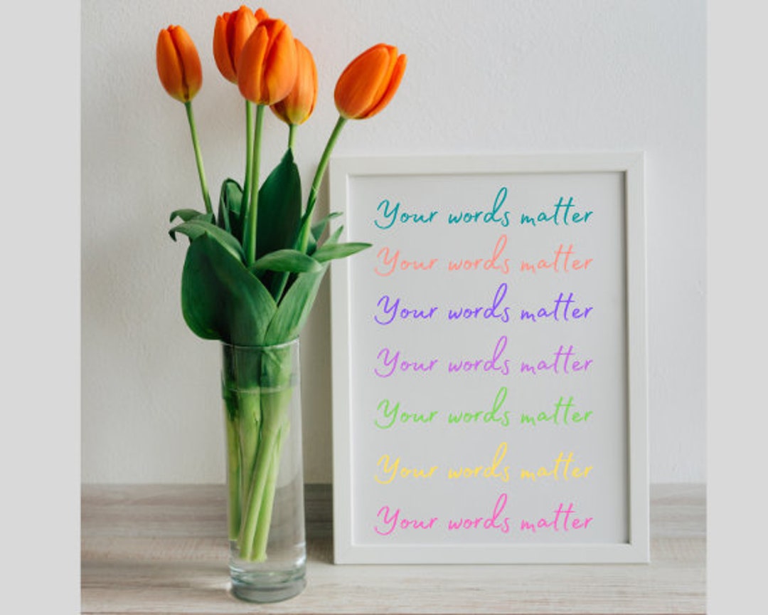 Affiche Your Words Matter, affiche orthophoniste, art mural SLP ...
