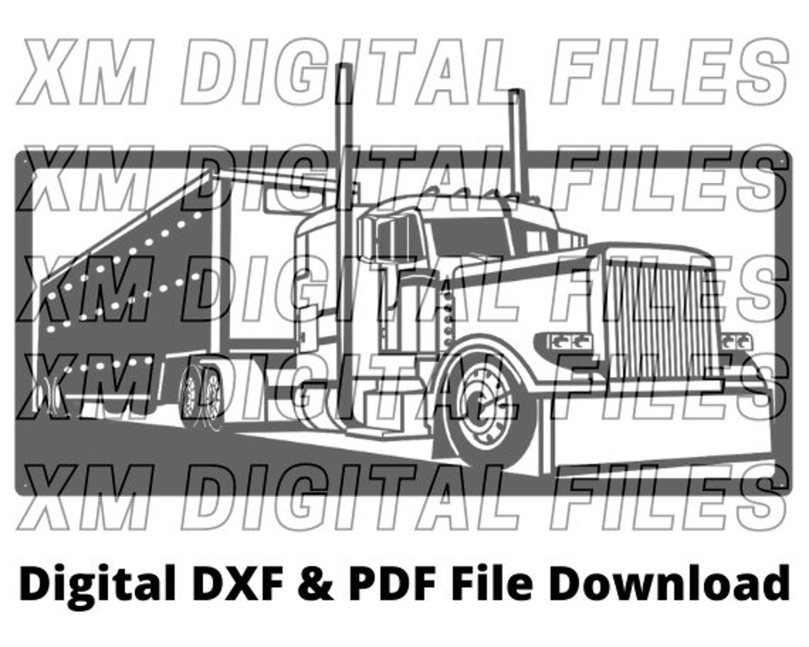 Peterbilt Truck DXF File Dxf Digital Download Scaled DXF - Etsy Canada