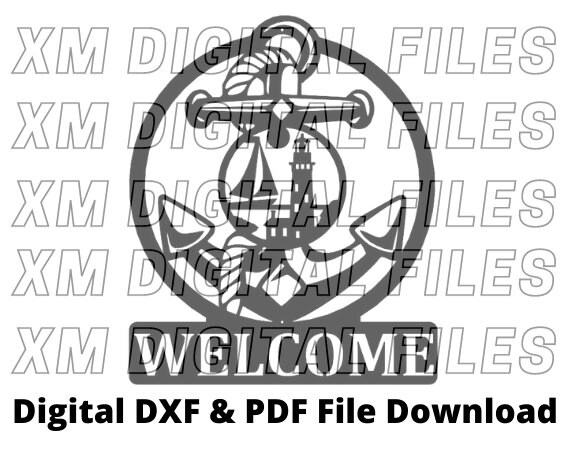 Welcome Sign DXF File Dxf Digital Download Scaled DXF File | Etsy