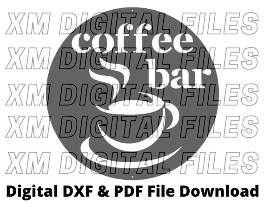 Coffee Bar DXF File Dxf Digital Download Scaled DXF File - Etsy