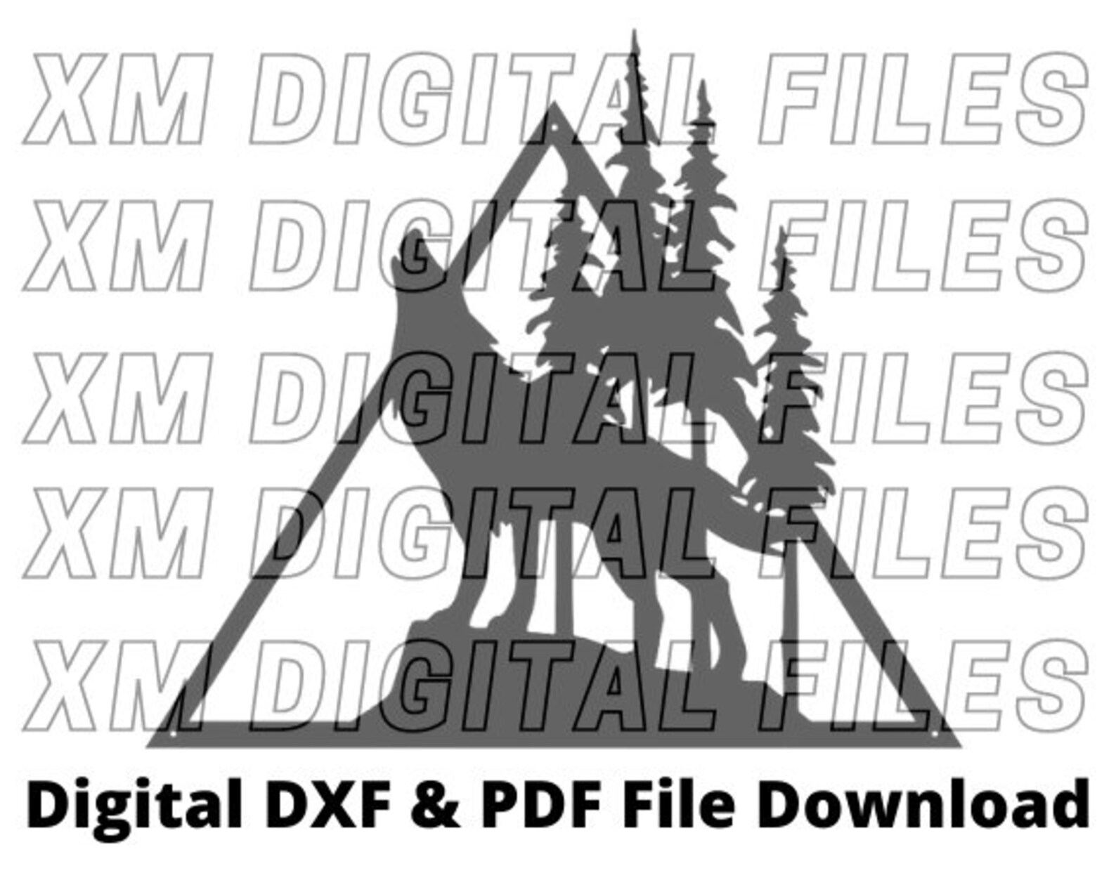 Wolf DXF File, Dxf Digital Download, Scaled DXF File, Wall Art File ...