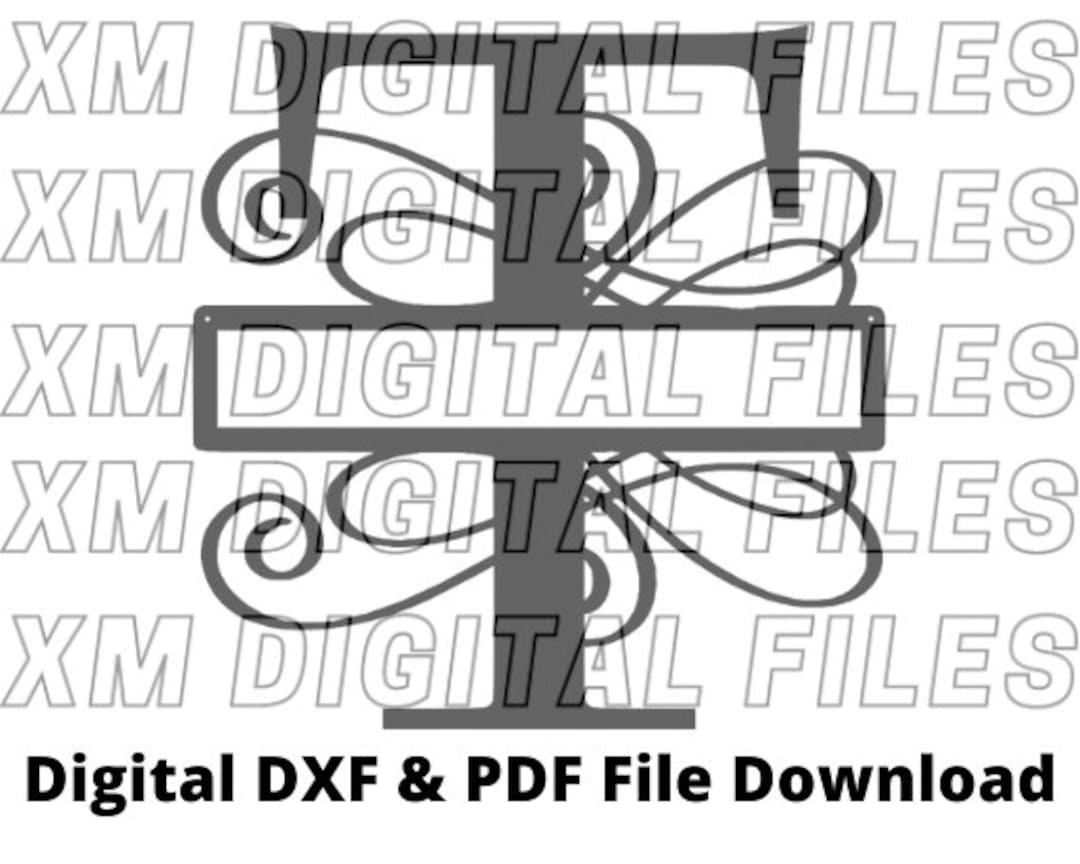 Monogram DXF File, Dxf Digital Download, Scaled DXF File, Wall Art File ...