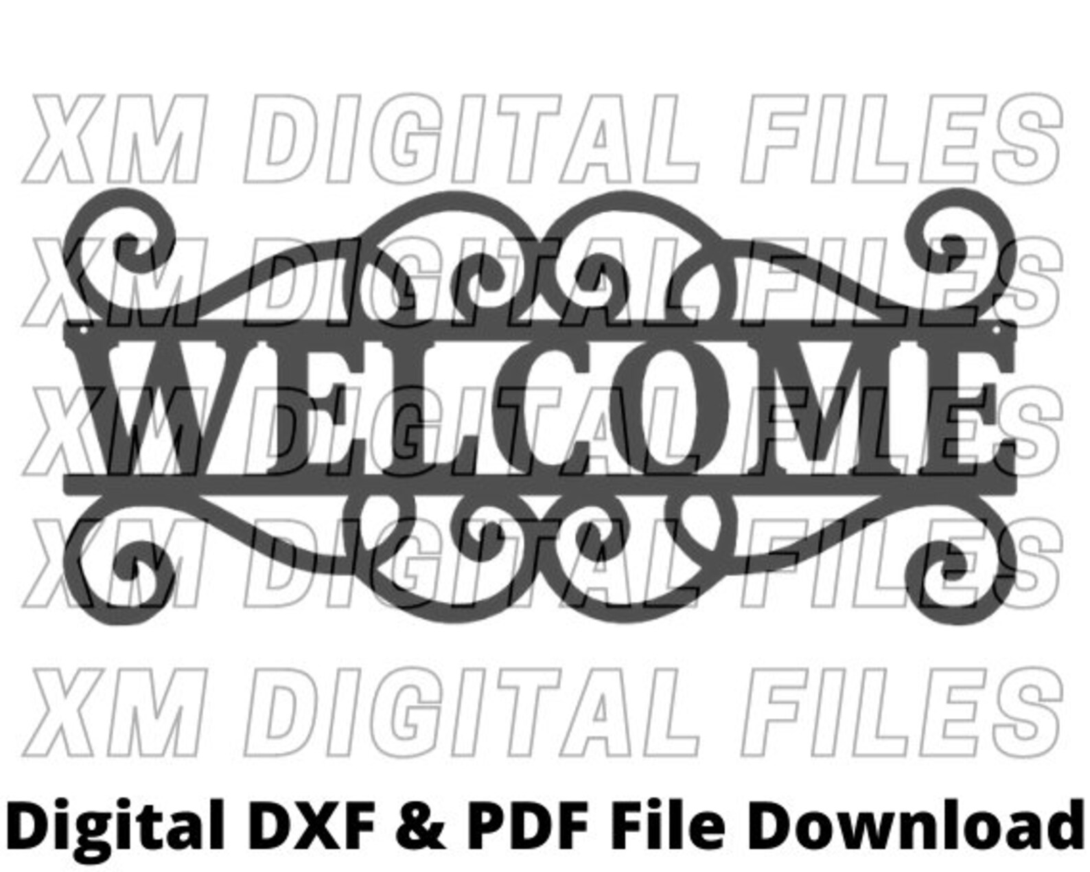 Welcome Sign DXF File Welcome PDF Drawing Sign Digital - Etsy