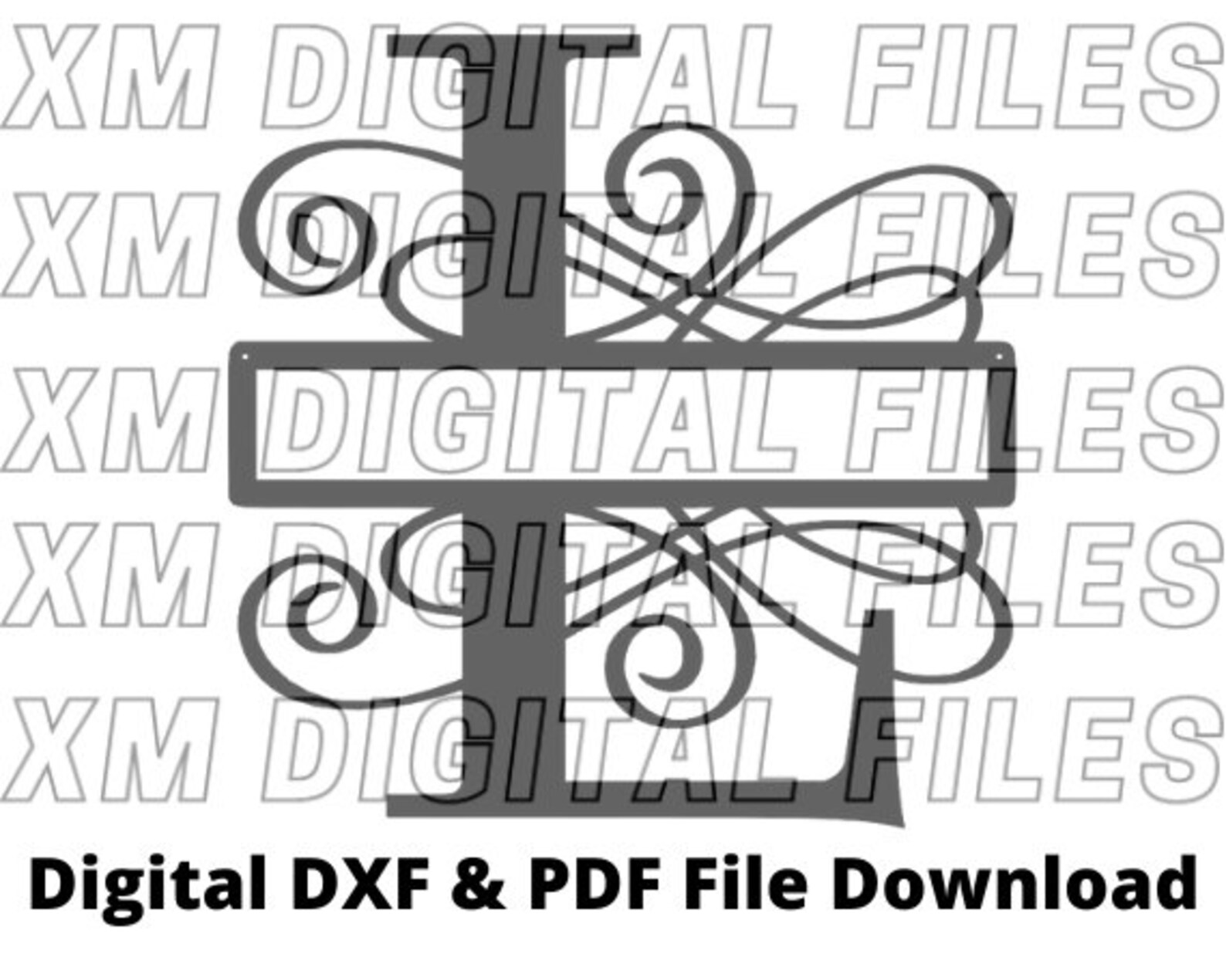 Monogram DXF File Dxf Digital Download Scaled DXF File Wall - Etsy Canada