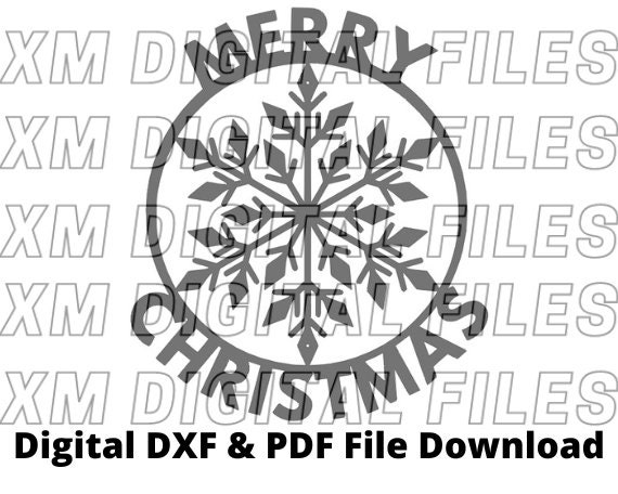 Merry Christmas DXF File, Dxf Digital Download, Scaled DXF File, Wall ...