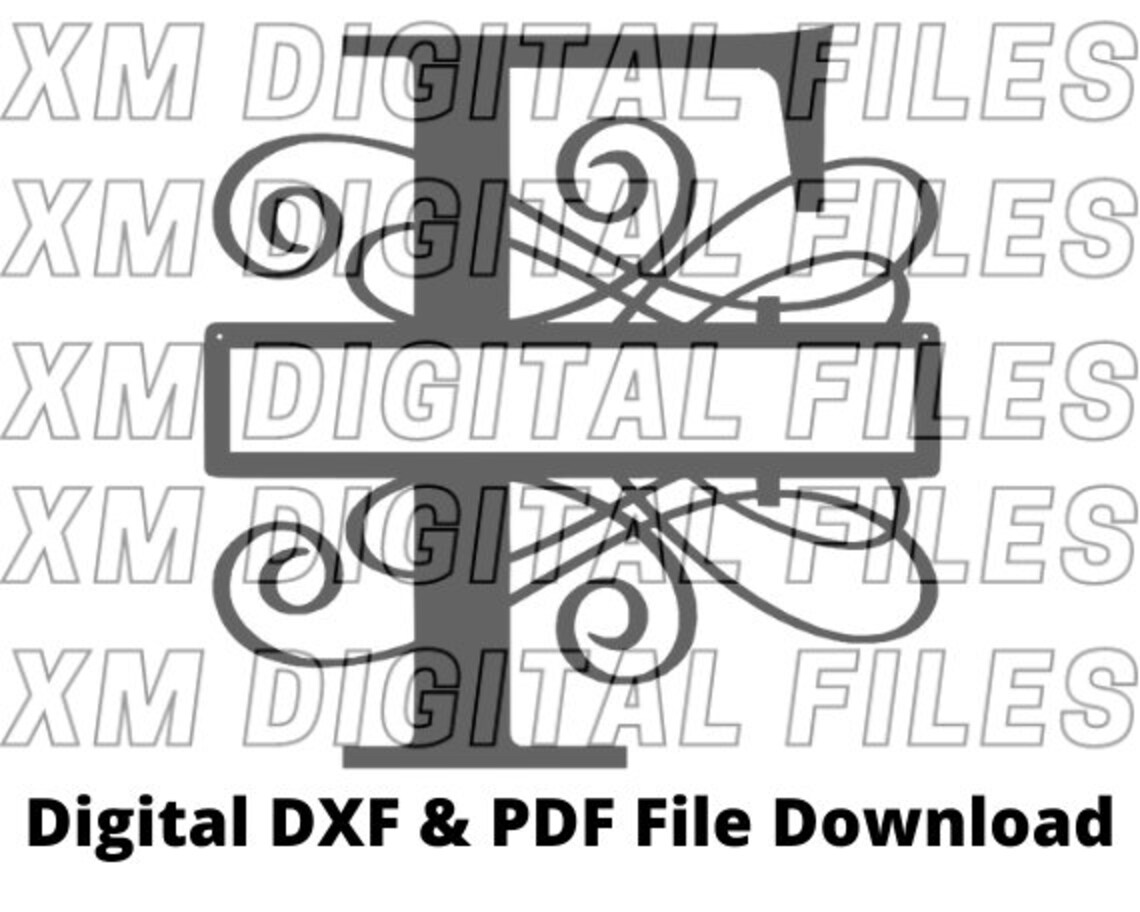 Monogram DXF File, Dxf Digital Download, Scaled DXF File, Wall Art File ...