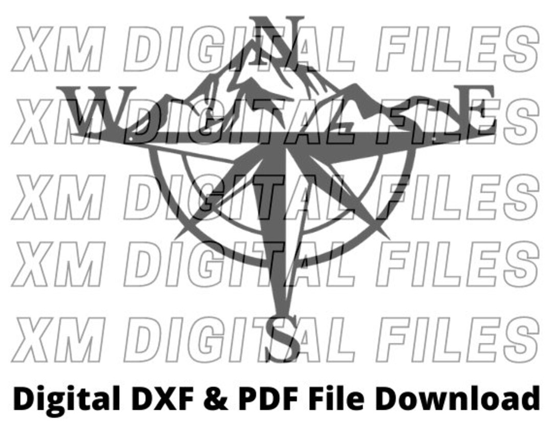 Compass DXF File Dxf Digital Download Scaled DXF File Wall - Etsy