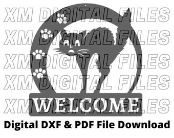 Cat Sign DXF File Dxf Digital Download Scaled DXF File Wall - Etsy Canada