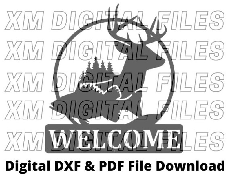 Welcome Sign DXF File, Dxf Digital Download, Scaled DXF File, Wall Art ...