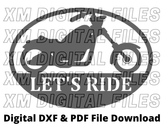 Motorcycle DXF File, Dxf Digital Download, Scaled DXF File, Wall Art ...