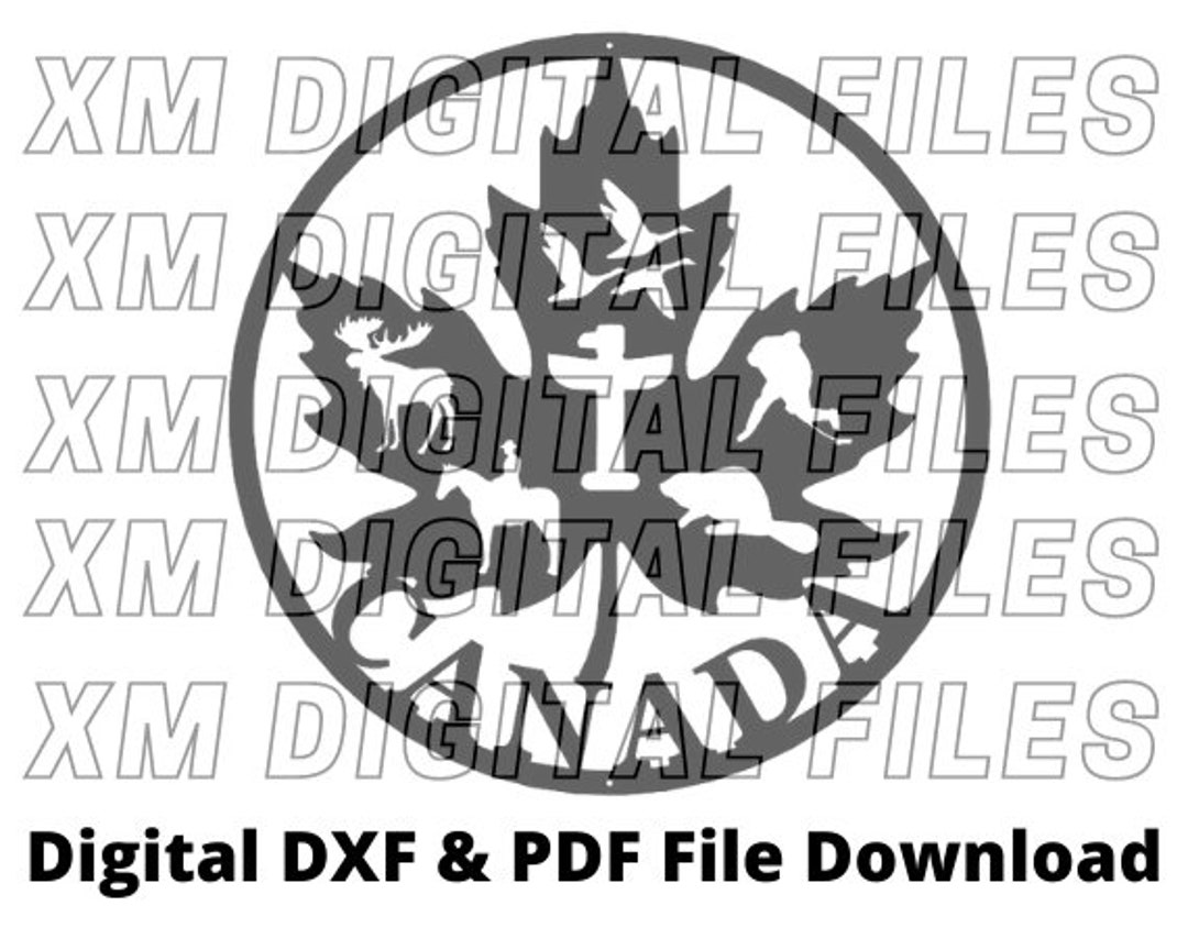 Canada DXF File, Dxf Digital Download, Scaled DXF File, Wall Art File ...