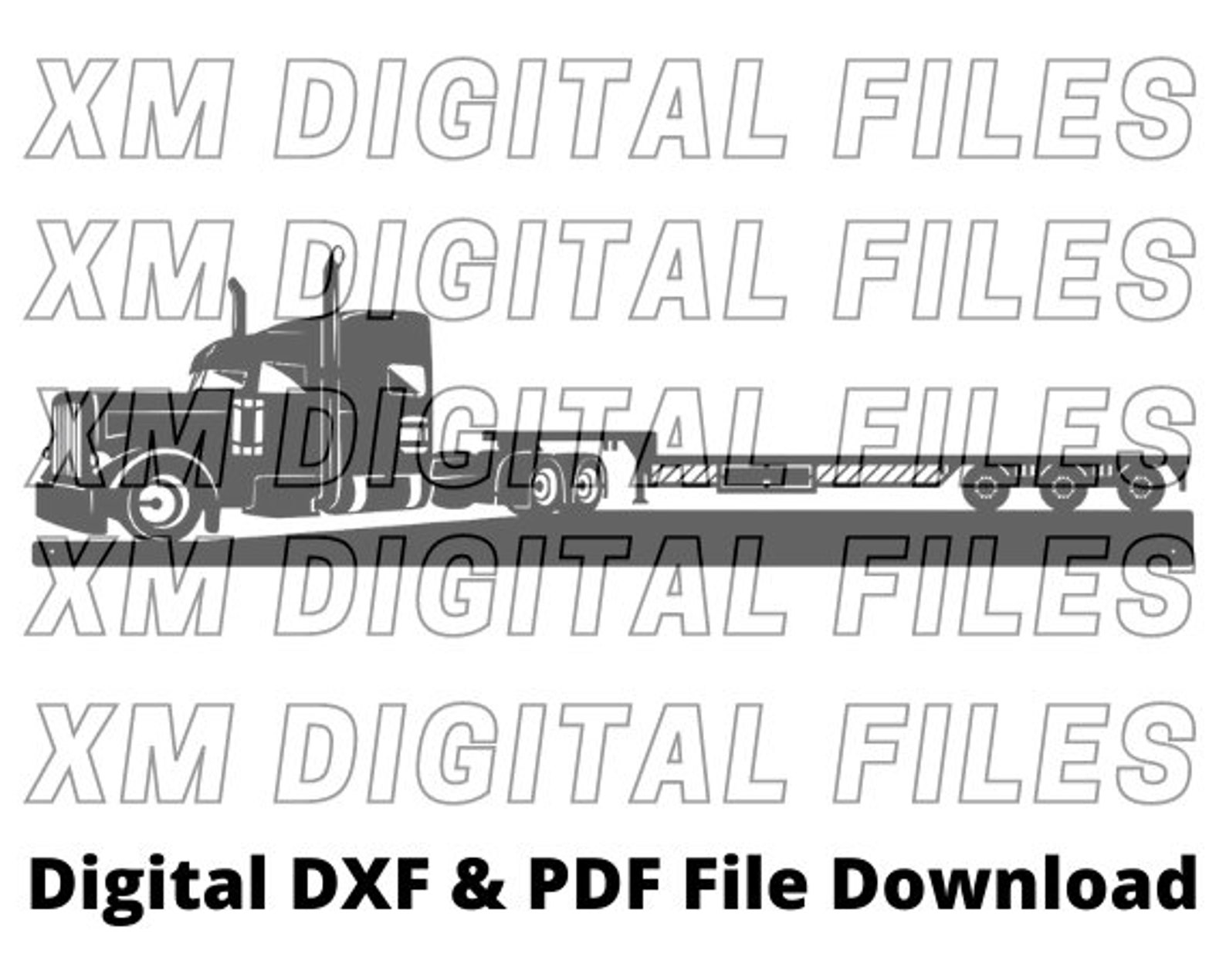Peterbilt DXF File, Dxf Digital Download, Scaled DXF File, Wall Art ...