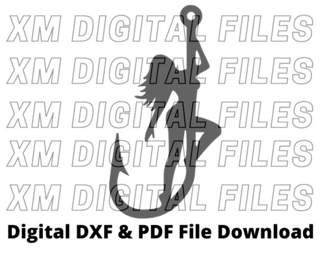 Fishing Hook DXF File Dxf Digital Download Scaled DXF File - Etsy